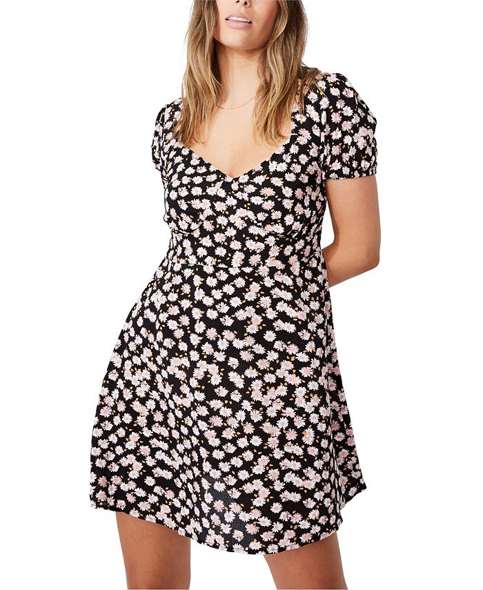 COTTON ON Women's Woven Essential Tie Back Mini Tea Dress - Macy's