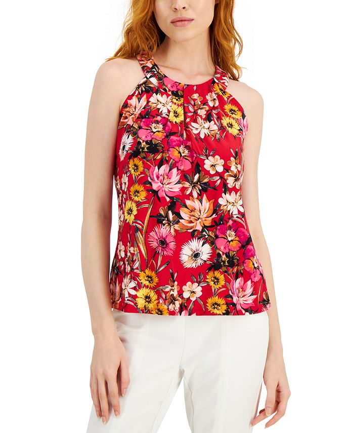 INC International Concepts Petite Floral-Print Halter-Top, Created for ...