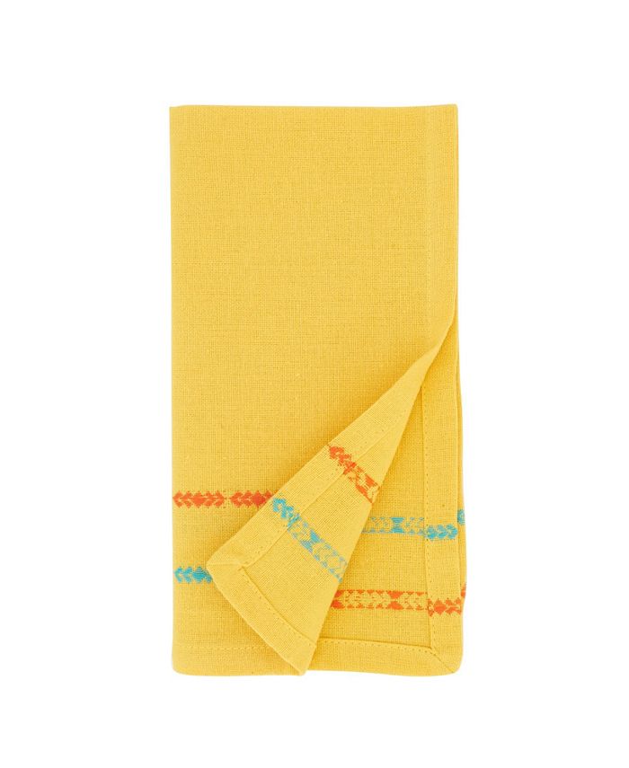 Saro Lifestyle Table Napkins with Dobby Border Design, Set of 4, 18" x ...