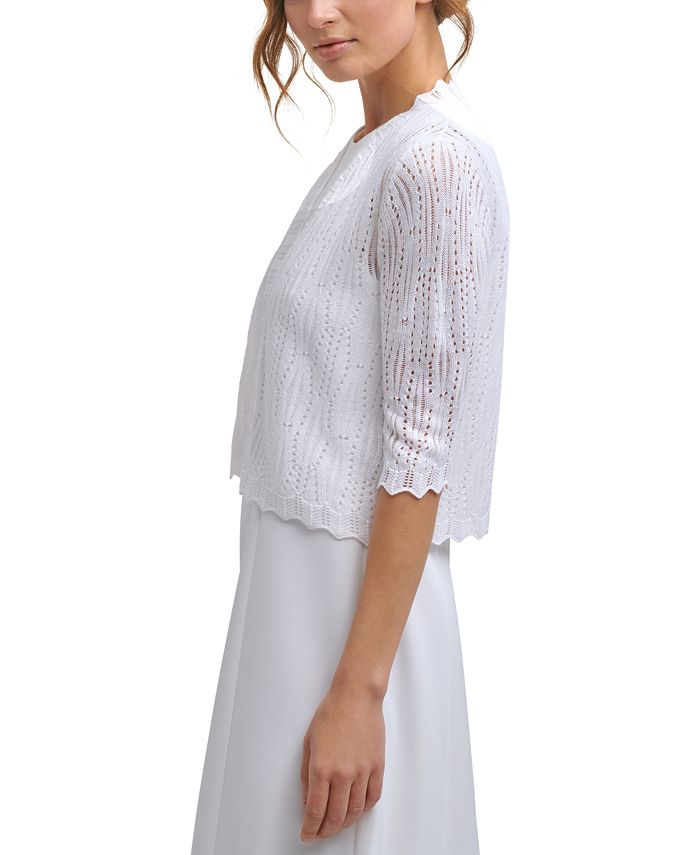 Jessica Howard Pointelle Open-Front Cardigan - Macy's