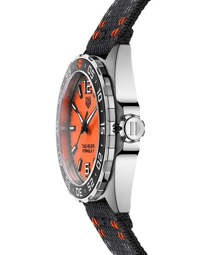 TAG Heuer Men's Swiss Formula 1 Black Nylon Strap Watch 43mm - Macy's