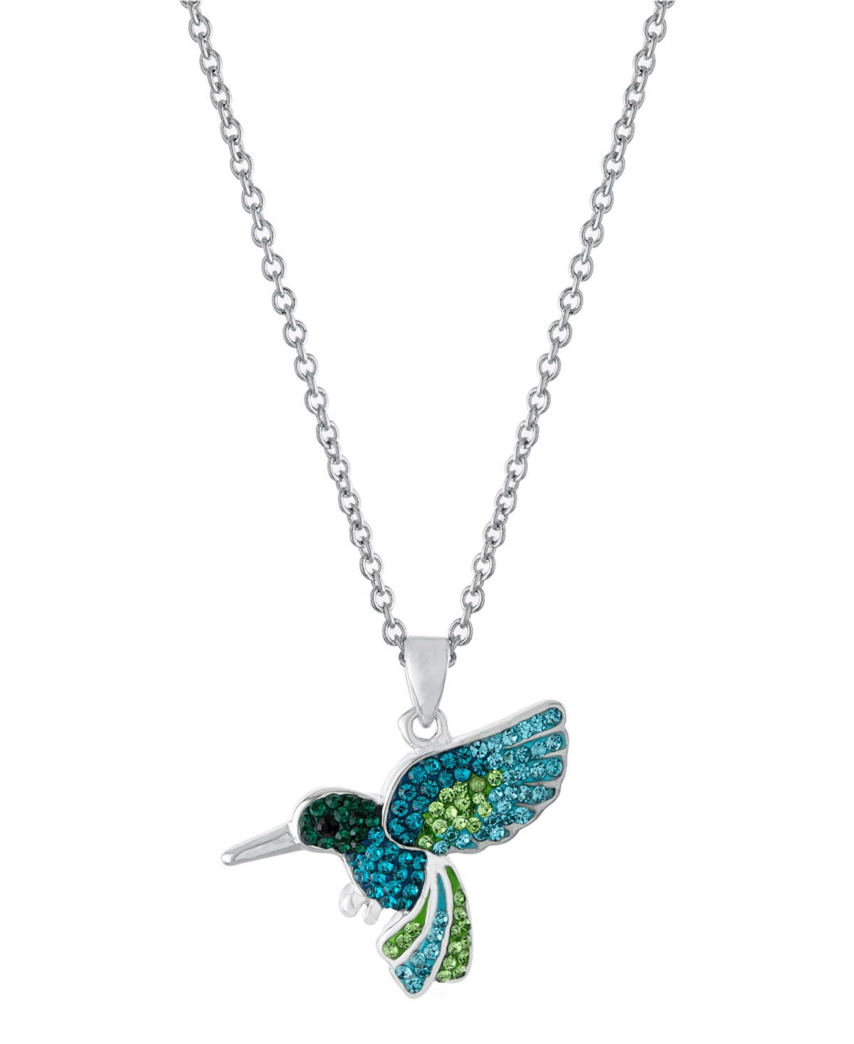 Click here for Crystal Hummingbird Pendant 16+2 Extender Chain In... prices