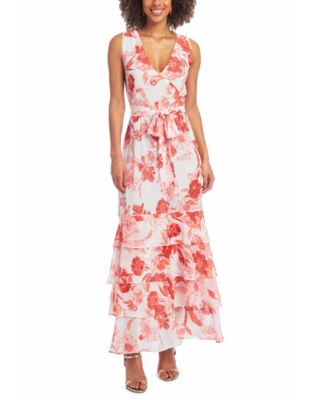RACHEL Rachel Roy Belted Tiered Maxi Dress - Macy's