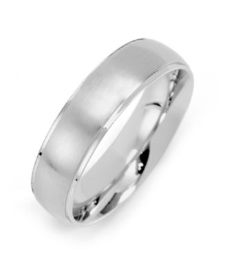 Men's 6mm Raised Stainless Steel Band - Macy's