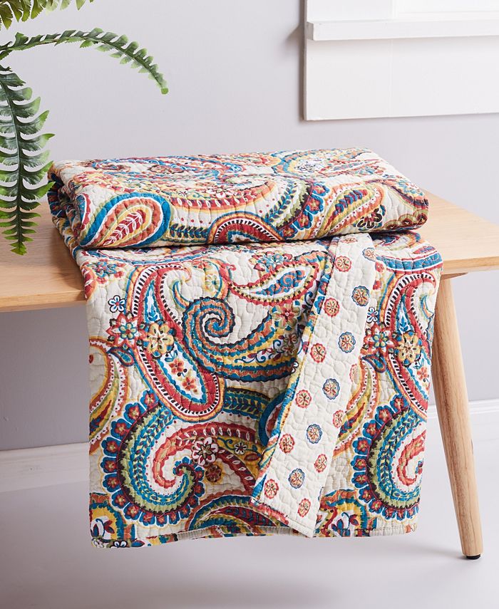 Levtex Alyssa Paisley Reversible Quilted Throw, 50" x 60" - Macy's
