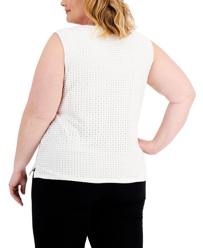 Kasper Plus Size Eyelet Top - Macy's