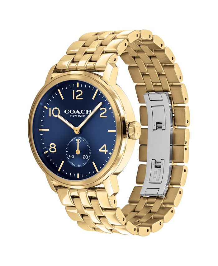COACH Men's Harrison Gold-Tone Bracelet Watch 42mm & Reviews - Macy's
