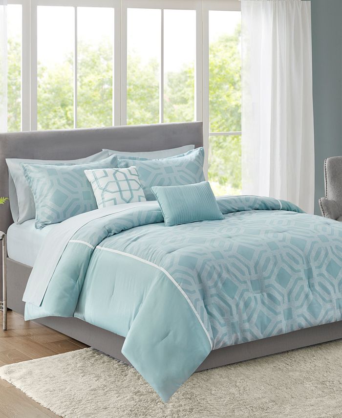 Addison Park Trent 9-Pc. Geo Jacquard King Comforter Set - Macy's