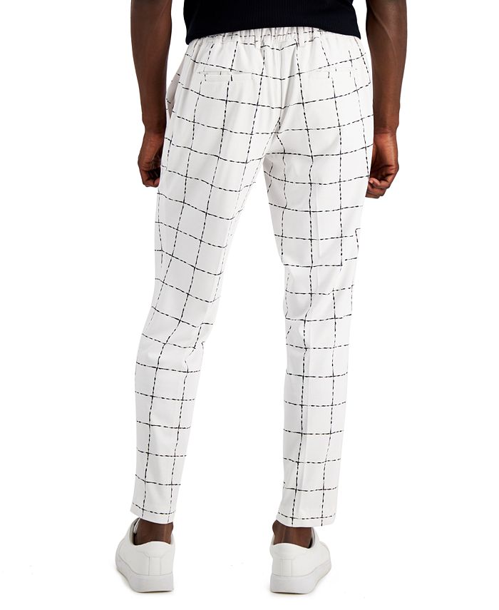 INC International Concepts Men's Slim-Fit Grid-Print Pleated Dress ...