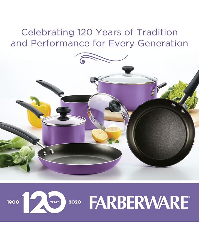 Farberware 12-Pc. Aluminum Nonstick Cookware Set - Purple - Macy's