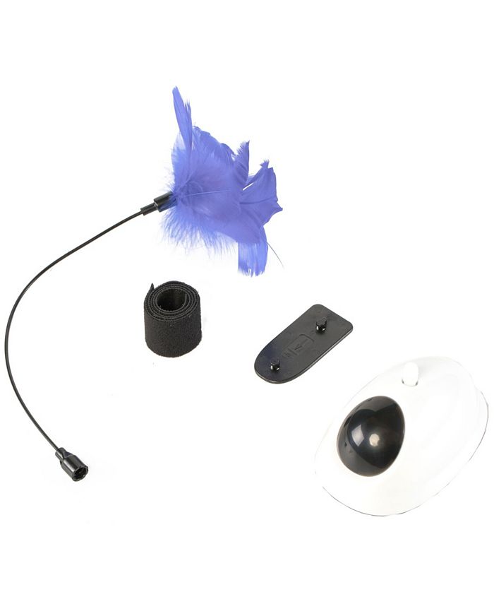 PawsMark Interactive 2-In-1 Spring Feather and Red Light Chaser Cat Toy ...