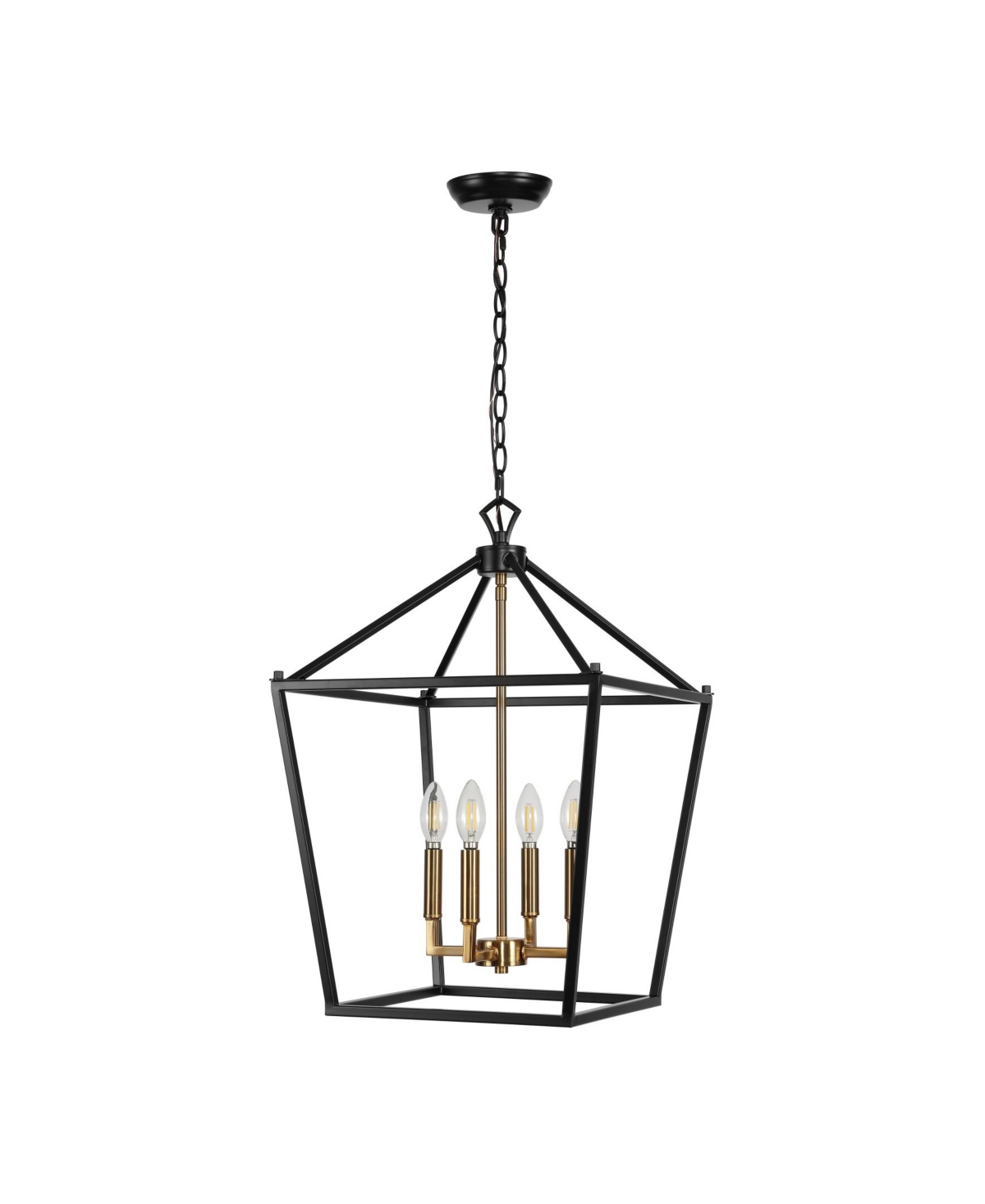 Click here for Pagoda 4-Bulb Lantern Metal Led Pendant - Black prices