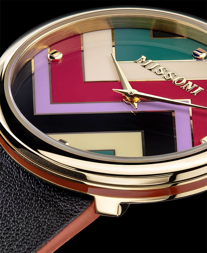 Missoni Women's Swiss M1 Black Leather Strap Watch 34mm - Macy's