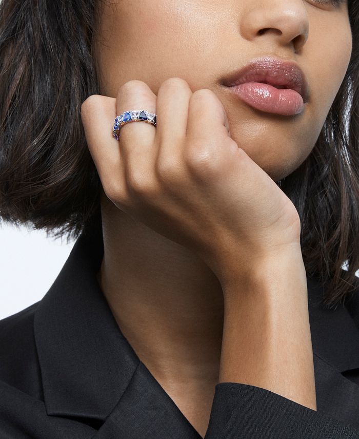 Swarovski Silver-Tone Crystal Trillion Statement Ring & Reviews - Rings ...