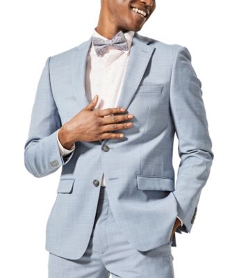 Calvin Klein Men s X Fit Slim Fit Light Blue Sharkskin Wool Suit Separate Jacket Macy s