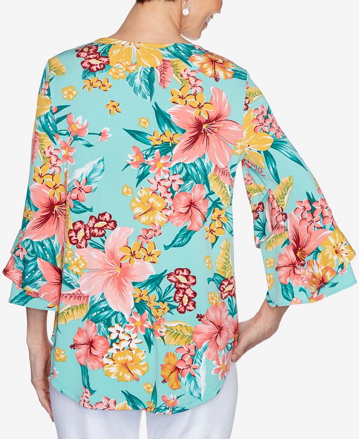 Ruby Rd. Plus Size Knitted Tropical Top - Macy's