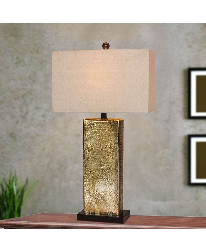 FANGIO LIGHTING Hammertone Glass Pillar Table Lamp - Macy's