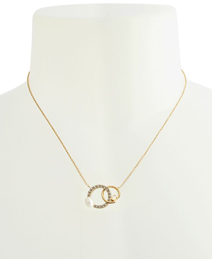 COACH Freshwater Pearl Interlocking Pendant Necklace - Macy's