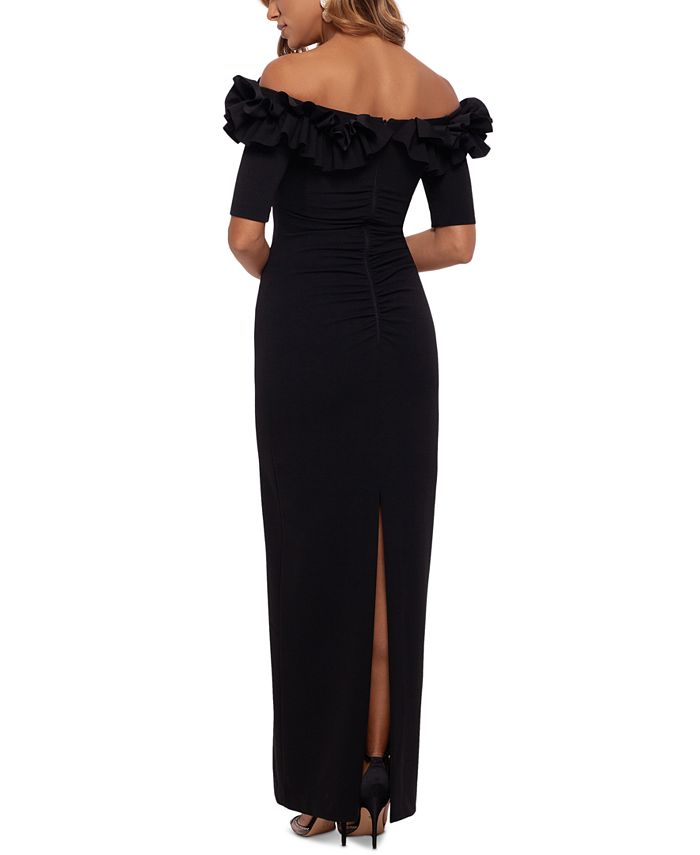 XSCAPE Ruffled Off-the-Shoulder Gown - Macy's