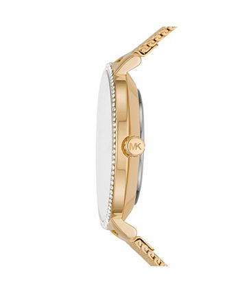 Michael Kors Women's Pyper Gold-Tone Stainless Steel Crystal Mesh ...