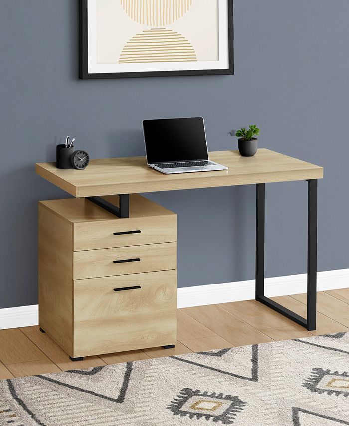 Monarch Specialties Desk with 3 Storage Drawers and Floating Desktop ...