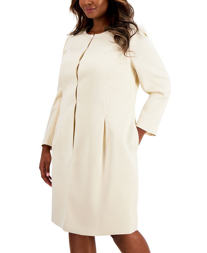Le Suit Plus Size Topper-Jacket Jacquard Dress Suit - Macy's