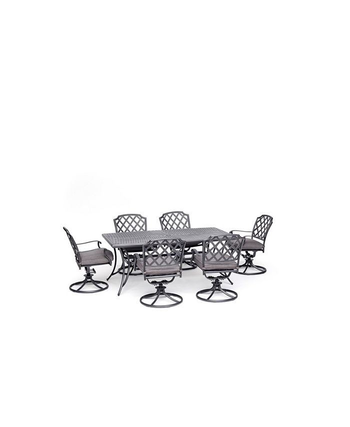 Agio Vintage II Outdoor 7-Pc. Dining Set (72" x 38" Dining Table & 6 ...