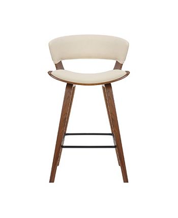 Armen Living Jagger Modern Wood and Faux Leather Counter Height Bar ...
