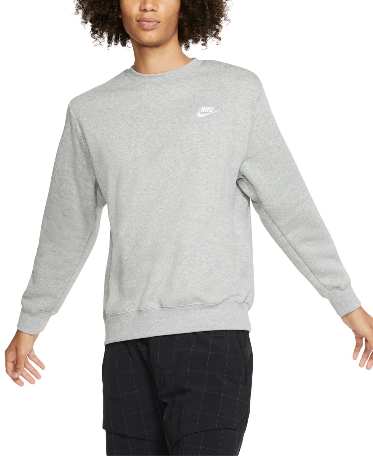 Click here for Nike Mens Club Fleece Crew Sweatshirt - Grey Heath... prices