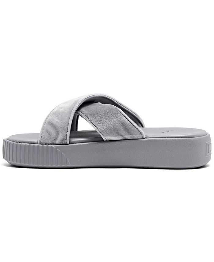 Puma Women's Velvet Platform Slide Sandals from Finish Line & Reviews ...