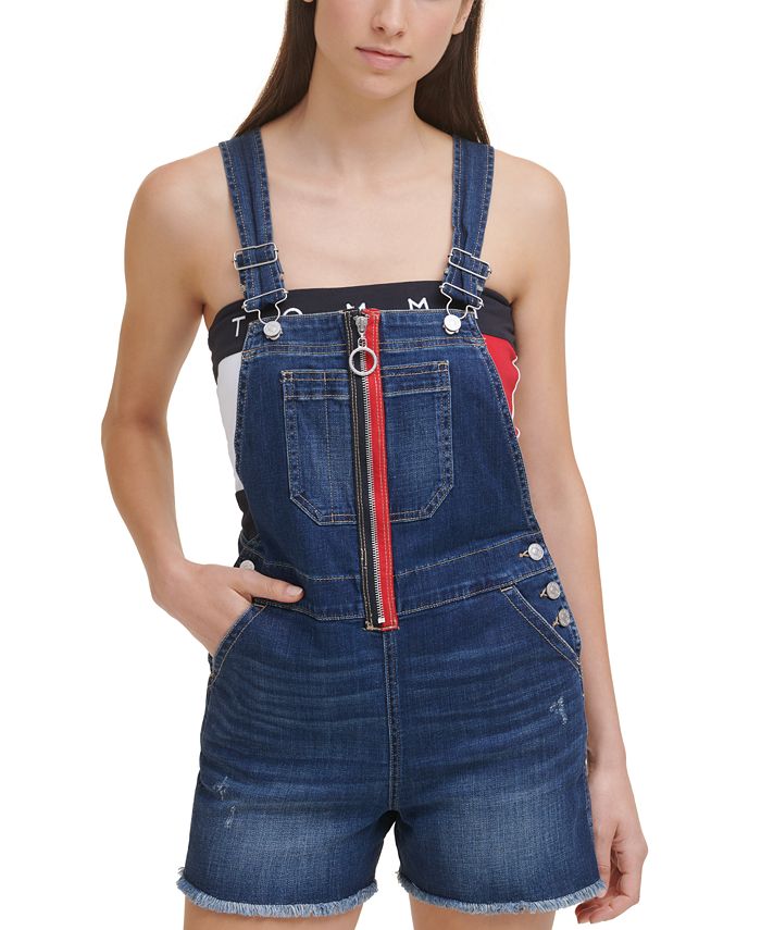 Tommy Jeans Zip-Front Denim Overalls - Macy's