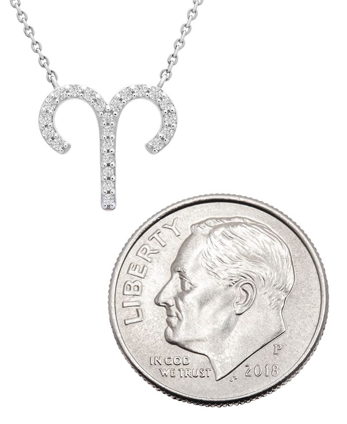 Wrapped Diamond Zodiac Pendant Necklace (1/10 ct. t.w.) in 14K Yellow ...
