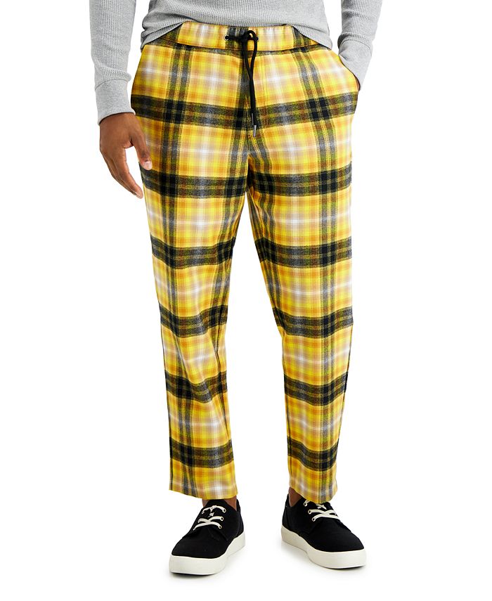 Sun + Stone Men's Jonathan Plaid Pants, Created for Macy's - Macy's