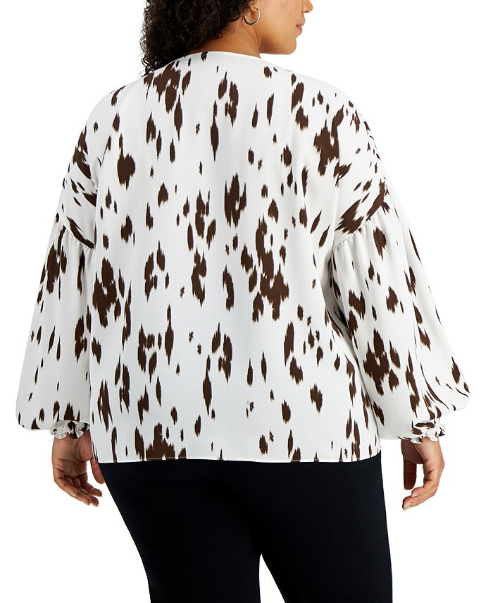 Alfani Plus Size Animal-Print Blouse, Created for Macy's - Macy's