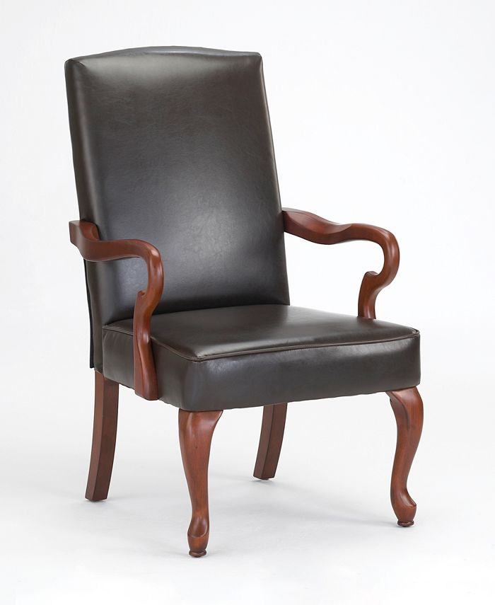 Comfort Pointe Derby Leather Gooseneck Arm Chair - Macy's