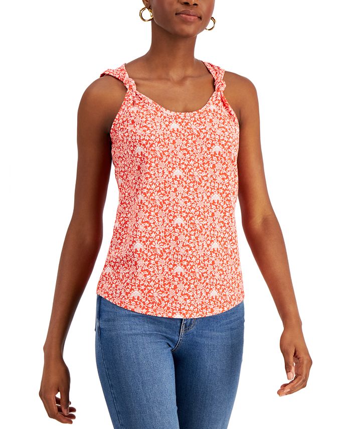 INC International Concepts Cotton Twisted-Strap Tank Top, Created for ...