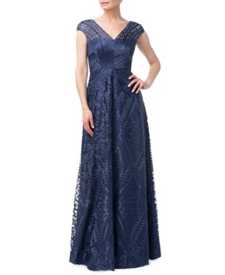 JS Collections Tessie V-Neck Gown - Macy's