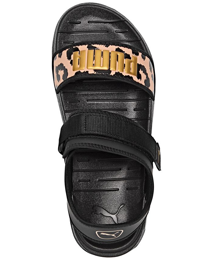 Puma Women's Soft ride Leopard Sandals from Finish Line - Macy's