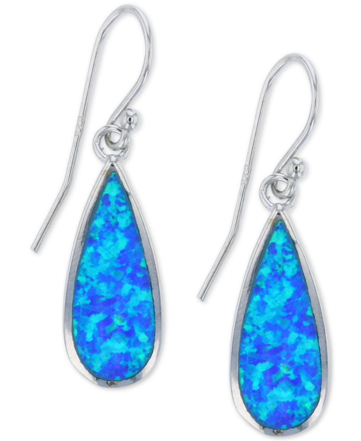 Click here for Lab-Created Blue Opal Inlay Teardrop Drop Earrings... prices