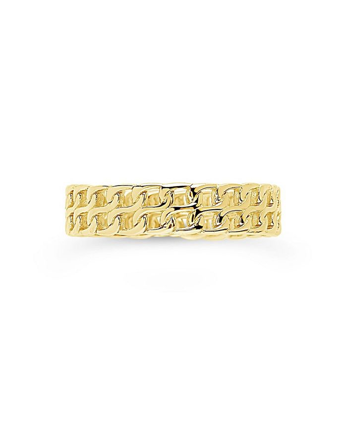 Sterling Forever Women's 2 Row Chain Ring - Macy's
