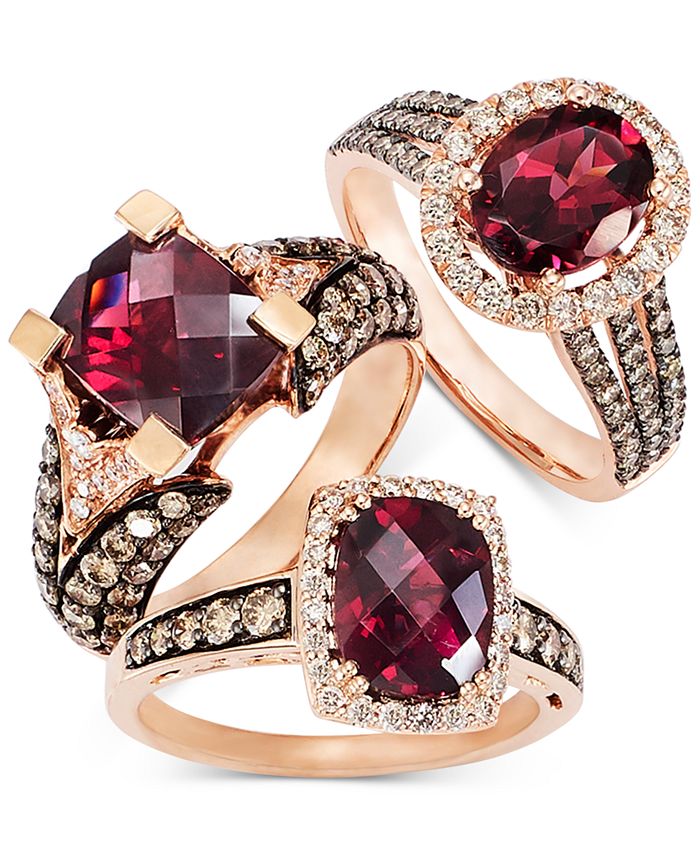 Le Vian Raspberry Rhodolite® Garnet (3 ct. t.w.), Chocolate Diamonds ...