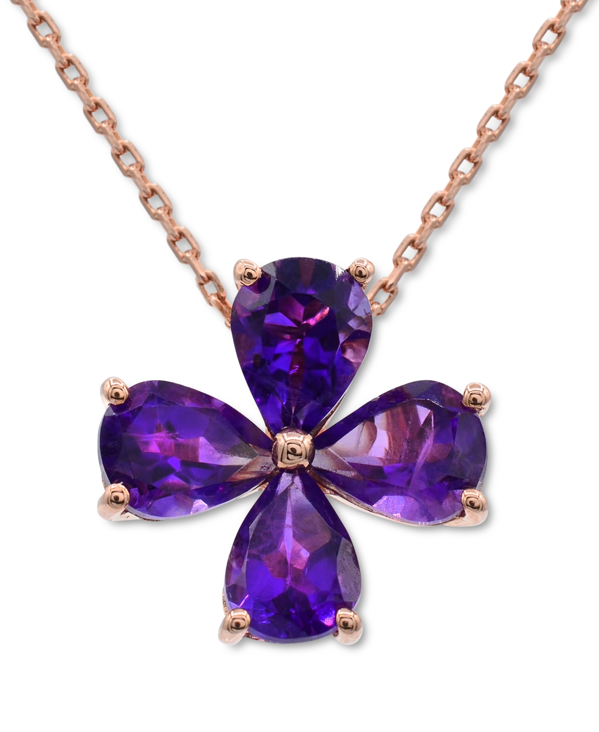 Click here for Amethyst Clover 18 Pendant Necklace (3-1/20 ct. t.... prices