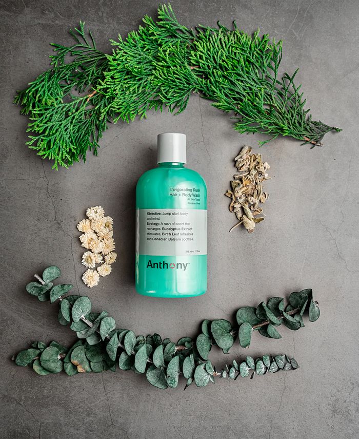 Anthony Invigorating Rush Hair & Body Wash, 12 oz - Macy's