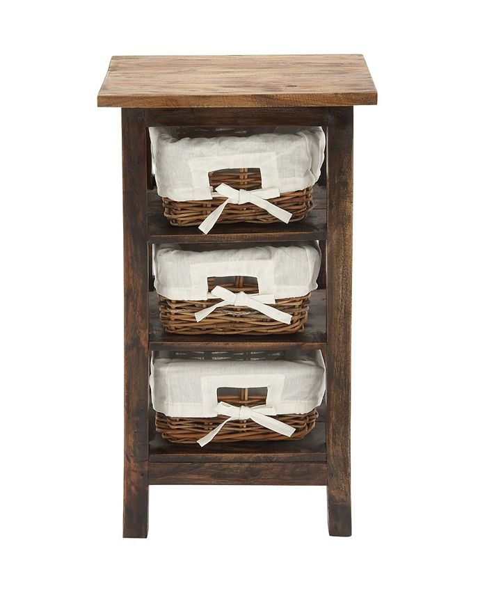 Rosemary Lane Farmhouse Rattan Storage Unit - Macy's