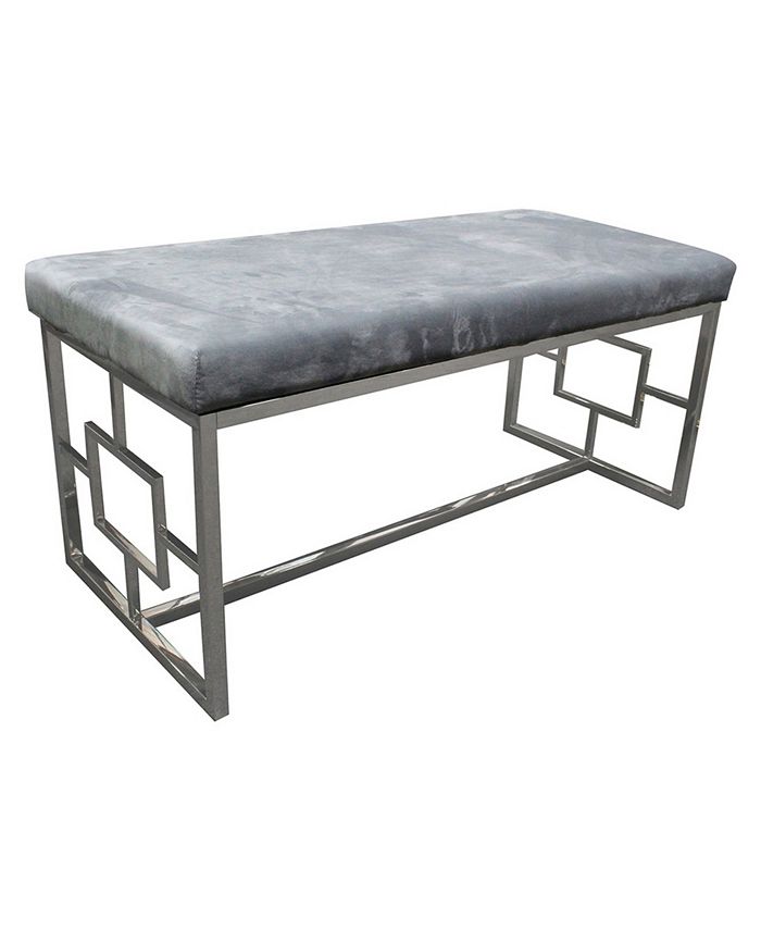 Best Master Furniture Louie Stainless Steel Bench - Macy's