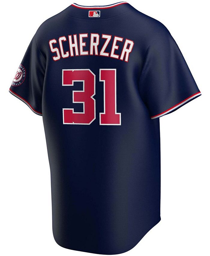 Nike Men's Max Scherzer Navy Washington Nationals Alternate Replica ...