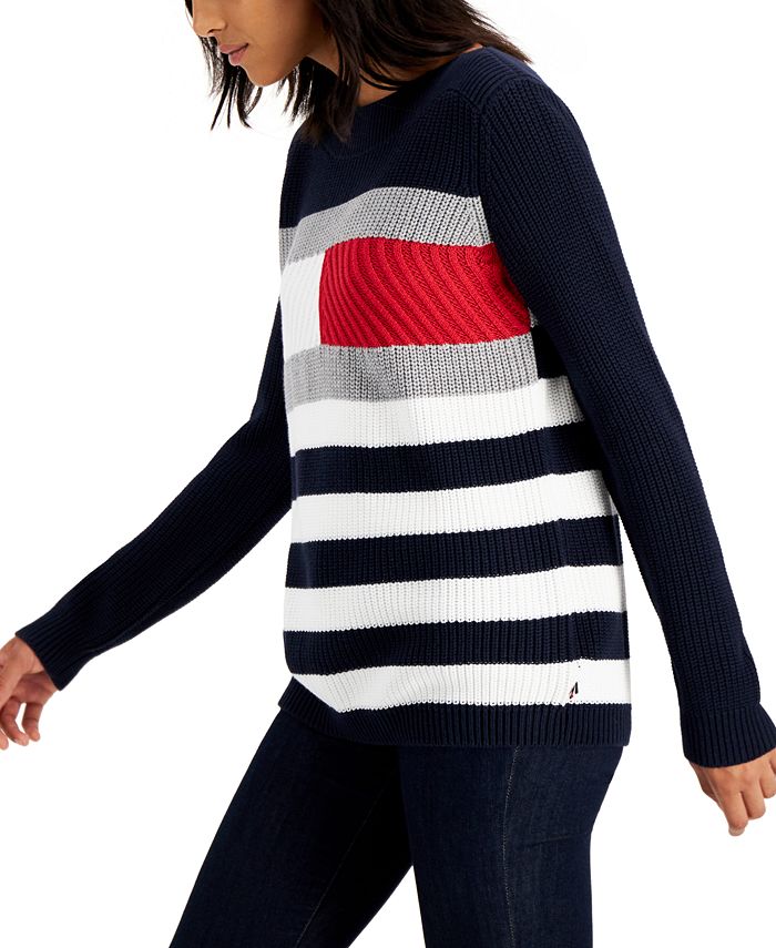 Tommy Hilfiger Striped Colorblocked Sweater & Reviews - Sweaters ...