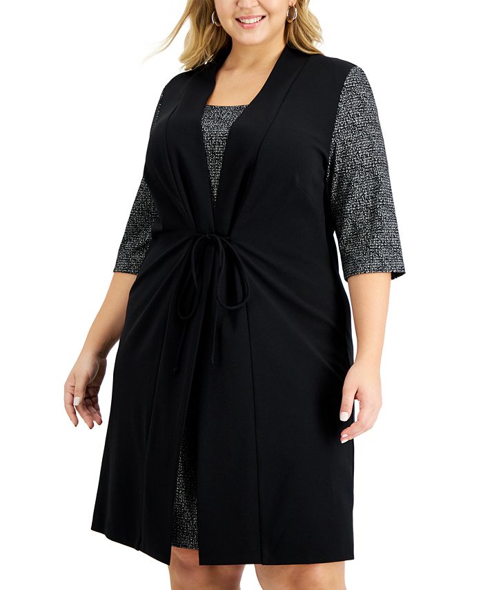 Connected Plus Size Jacket Dress - Macy's