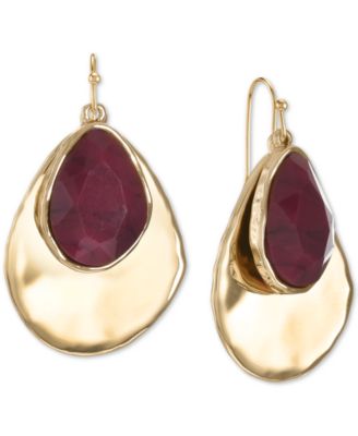 Style & Co Hammered Disc & Stone Drop Earrings, Created for Macy's - Macy's