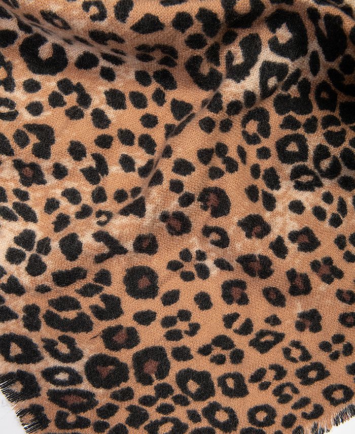 INC International Concepts Leopard-Print Triangle Scarf, Created for ...